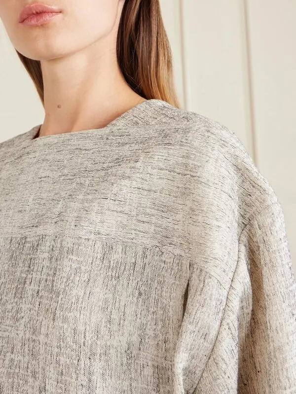 THE ROW Hamza Oversized Linen And Silk-blend Blouse - Gray