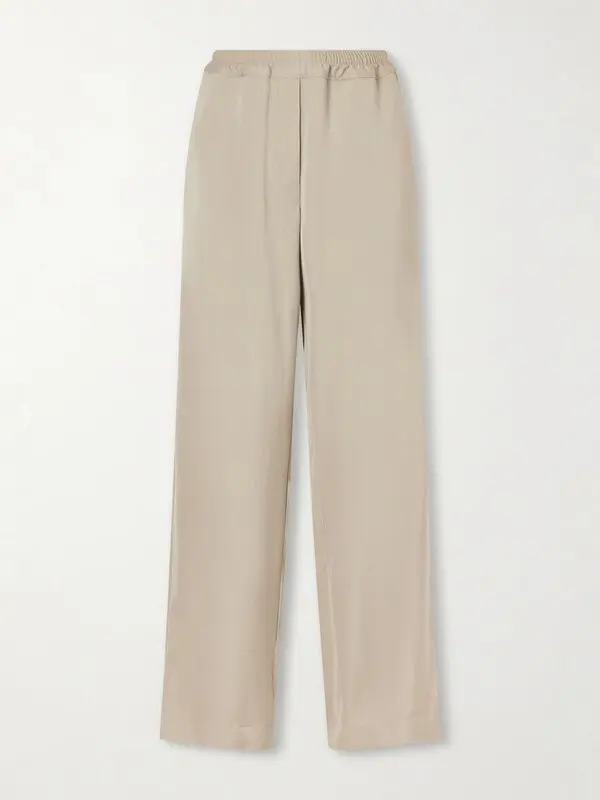 THE ROW Duvain Silk Straight-leg Pants