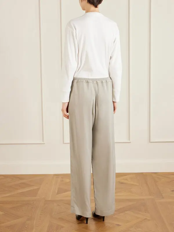 THE ROW Duvain Silk Straight-leg Pants
