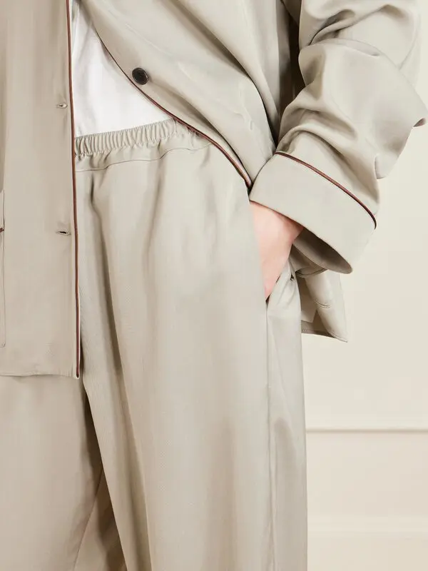 THE ROW Duvain Silk Straight-leg Pants