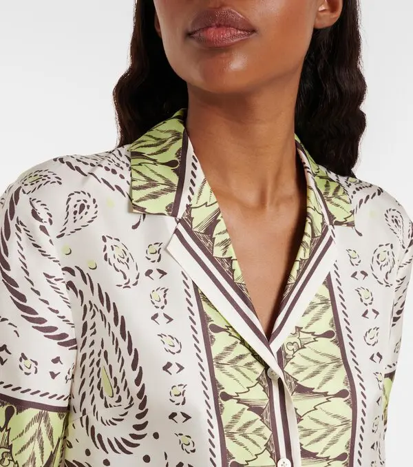 Tory Burch Printed Silk Bowling Shirt - Multicoloured