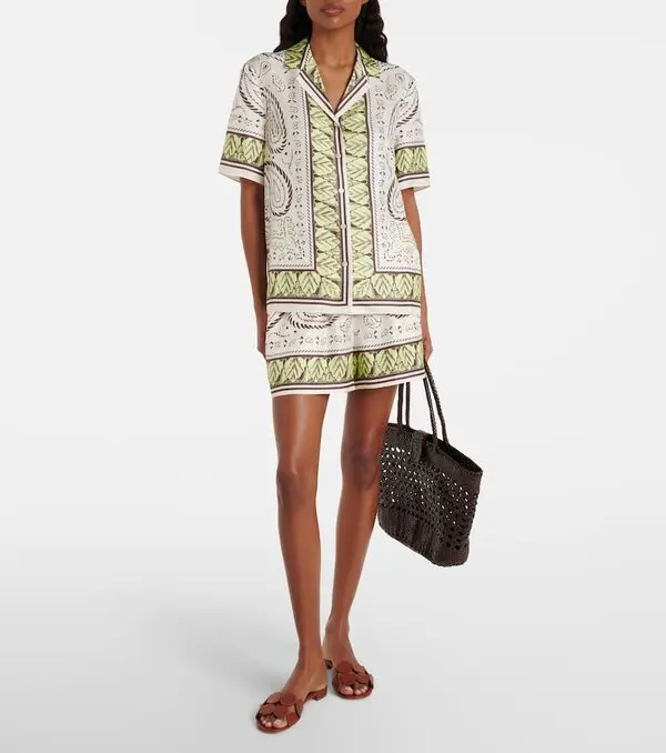 Tory Burch Printed Silk Bowling Shirt - Multicoloured