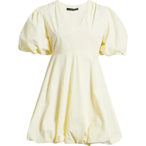 Deluc Palma Bubble Hem Cotton Poplin Dress - Butter