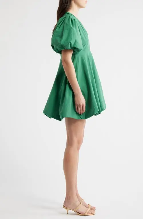 Deluc Palma Bubble Hem Cotton Poplin Dress - Green