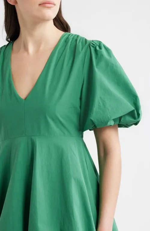 Deluc Palma Bubble Hem Cotton Poplin Dress - Green