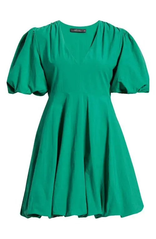Deluc Palma Bubble Hem Cotton Poplin Dress - Green