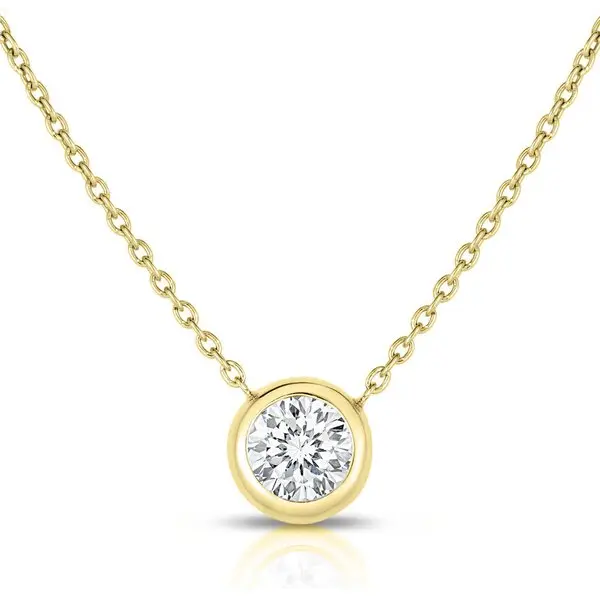 Roberto Coin 18k Gold Diamond Bezel Station Necklace - Yellow