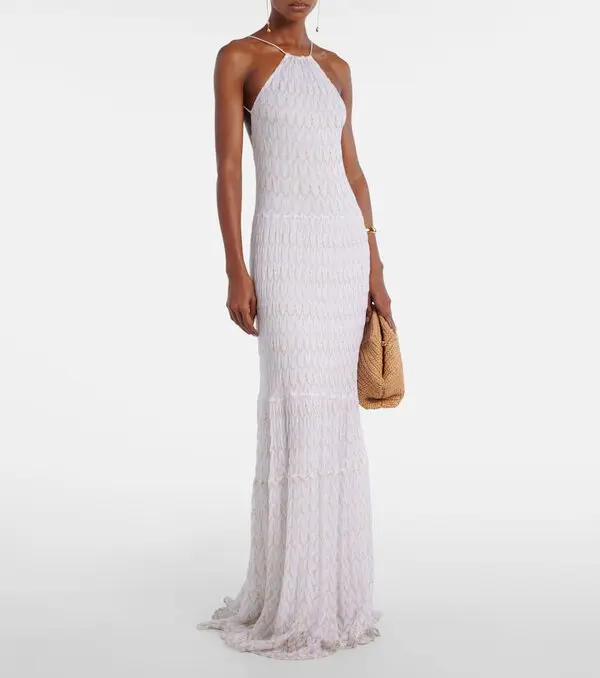 Missoni Halterneck Open-back Lame Gown