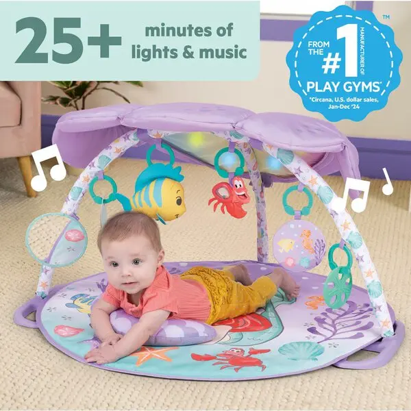 BRIGHT STARTS The Little Mermaid Activity Gym - Purple