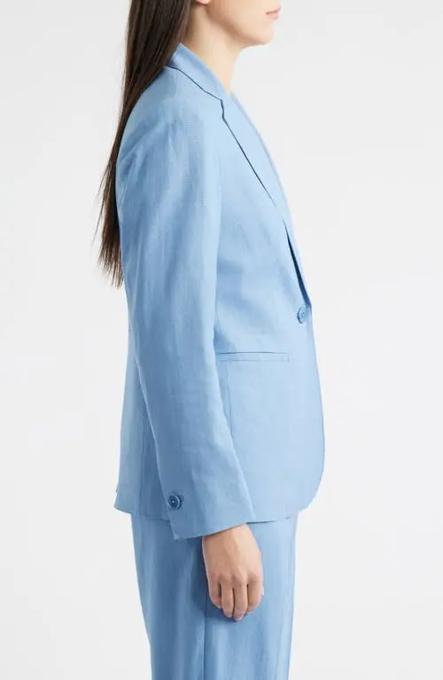 Anne Klein Linen-blend Blazer - Lagoon