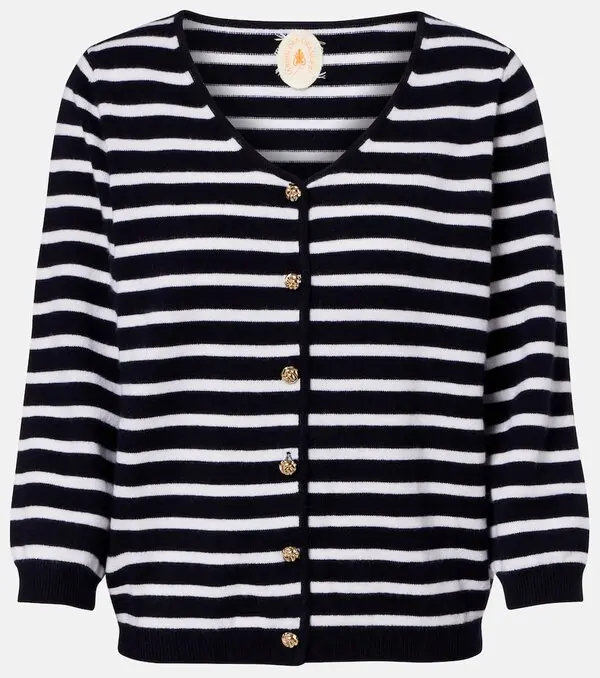 Jardin Des Orangers Striped Cashmere Cardigan - Blue