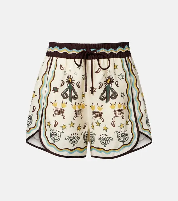 ALEMAIS Printed Linen Shorts