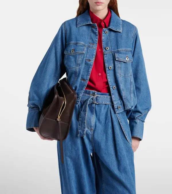 Loewe Gathered Denim Jacket - Blue