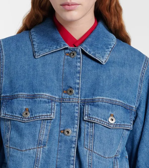 Loewe Gathered Denim Jacket - Blue