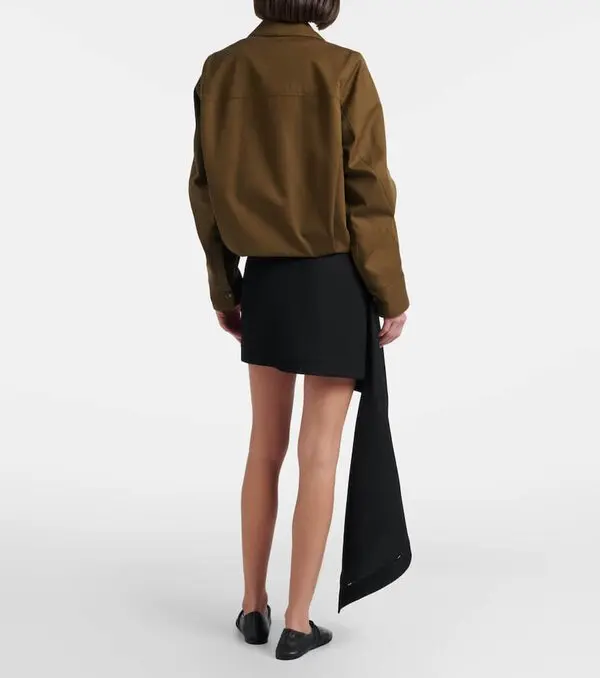 Loewe Draped Wool Mini Skirt - Black