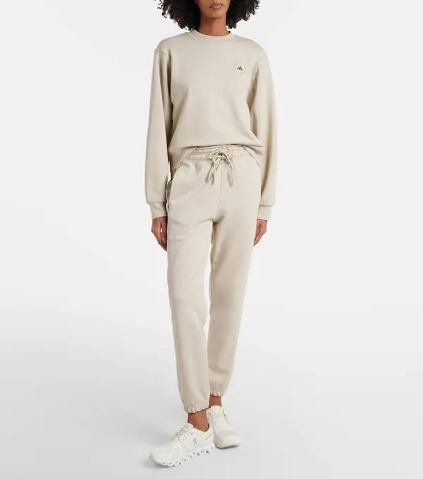 Adidas By Stella McCartney Logo Cotton Sweatshirt - Beige
