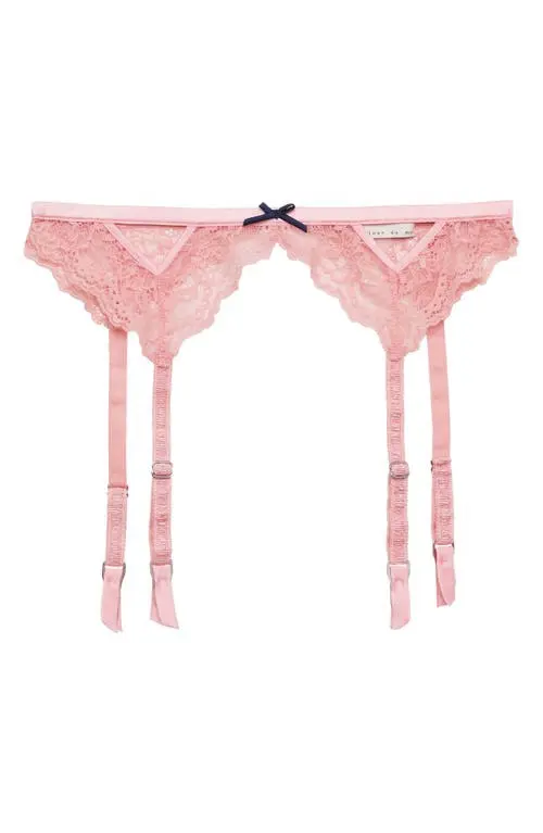 FLEUR DU MAL Bianca Lace Garter Belt - Pink Lady