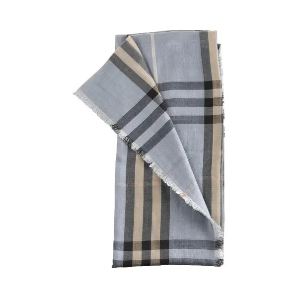 Burberry Mu Check Scarf 'wave/pebble Beige - Multicolor