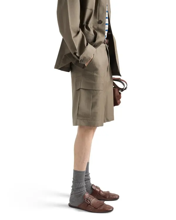Prada Mohair And Wool Bermuda - Green