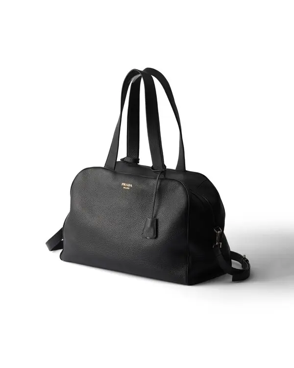 Prada Leather Duffle Bag - Black