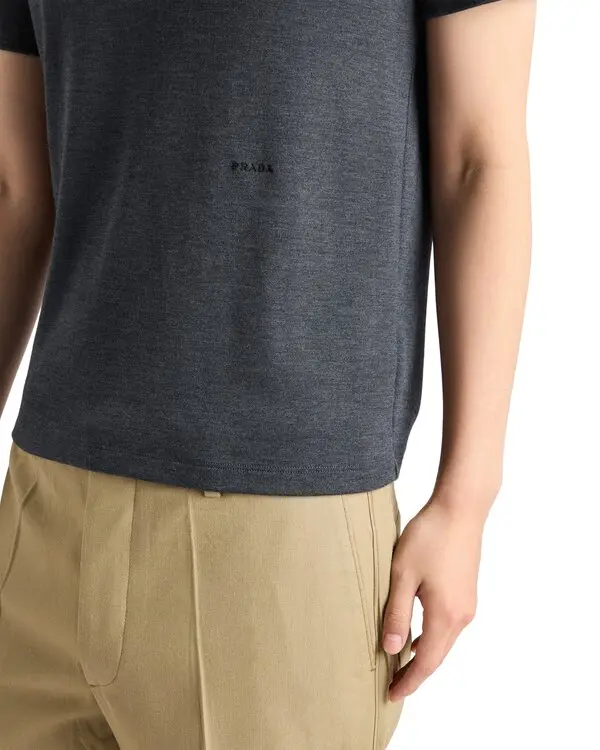 Prada Cashmere And Silk T-shirt - Grey