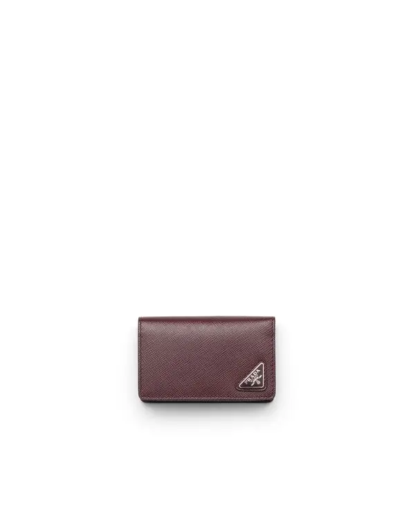 Prada Saffiano Leather Card Holder - Red