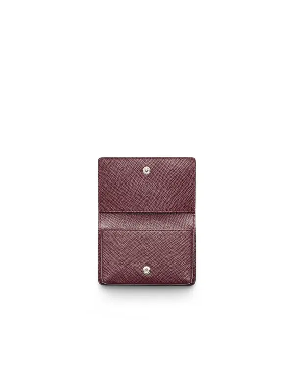 Prada Saffiano Leather Card Holder - Red