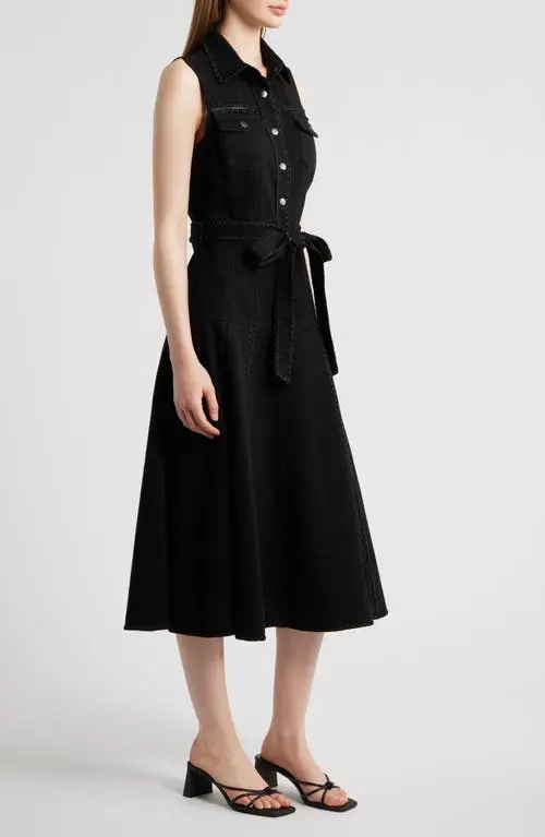 EN SAISON Brixton Tie Waist Midi Shirt Dress