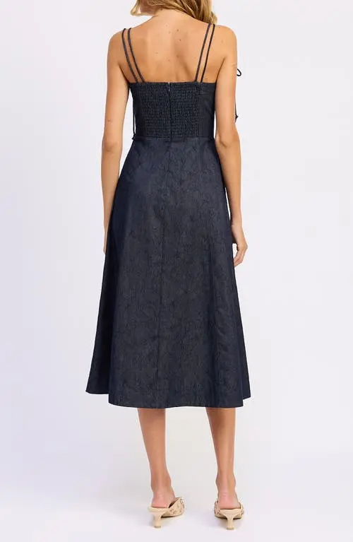 EN SAISON Darby Sweetheart Neck Midi Dress