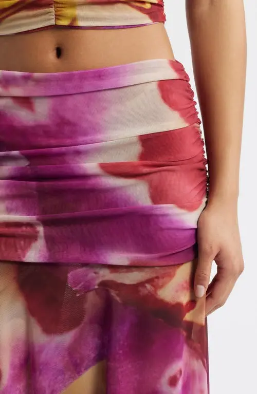 FENERS Festa Print Asymmetric Hem Midi Skirt - Bloom