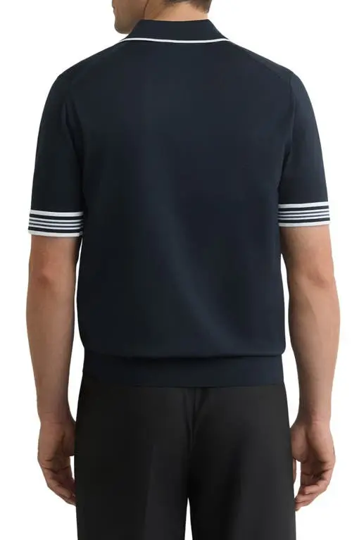 REISS Poole Tipped Polo - Navy