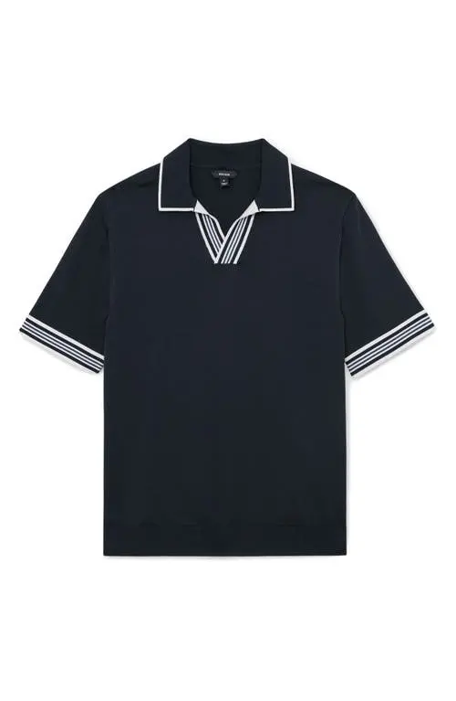 REISS Poole Tipped Polo - Navy