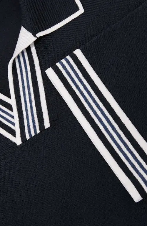REISS Poole Tipped Polo - Navy