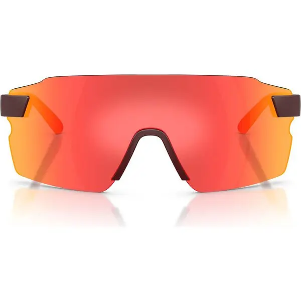 SCUDERIA FERRARI 133mm Oversize Rectangular Sunglasses - Red Bordeaux Matte/dark Grey