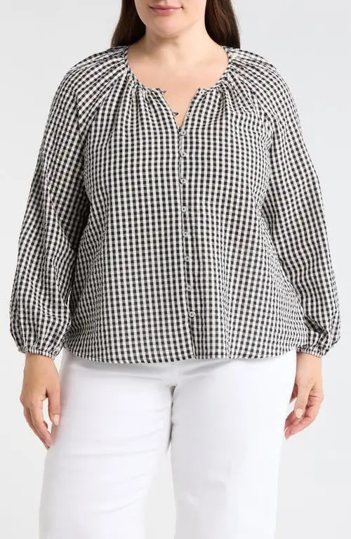 Sanctuary Gingham Button-up Shirt - Black