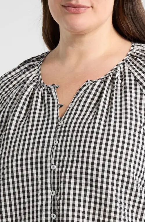 Sanctuary Gingham Button-up Shirt - Black