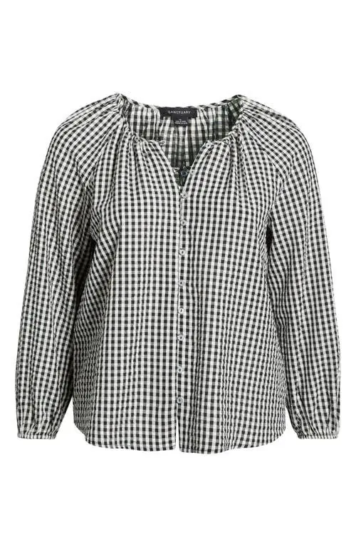 Sanctuary Gingham Button-up Shirt - Black