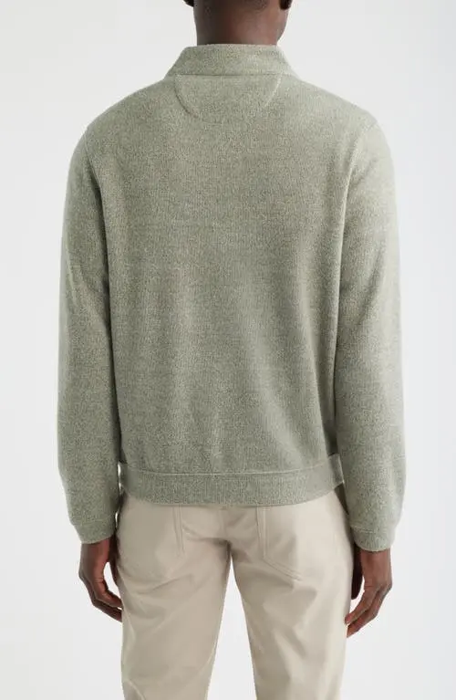 Scott Barber Marled Quarter Zip Pullover - Agave