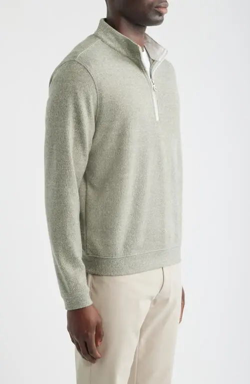 Scott Barber Marled Quarter Zip Pullover - Agave