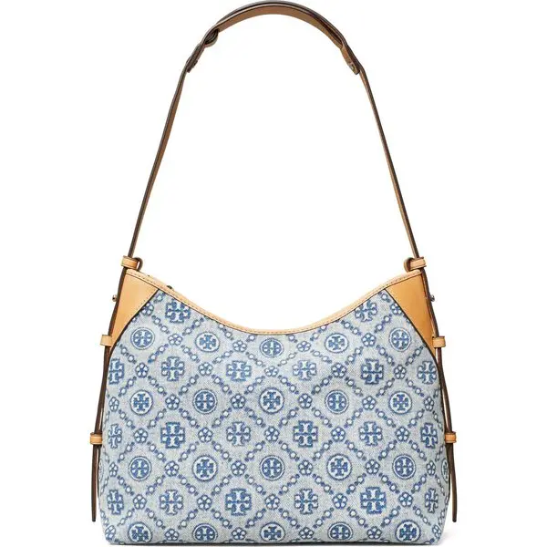 Tory Burch T Monogram Denim Messenger Bag