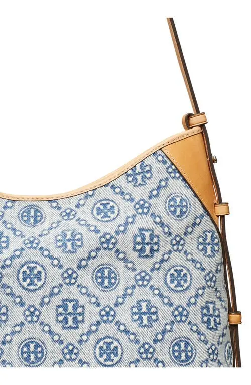 Tory Burch T Monogram Denim Messenger Bag