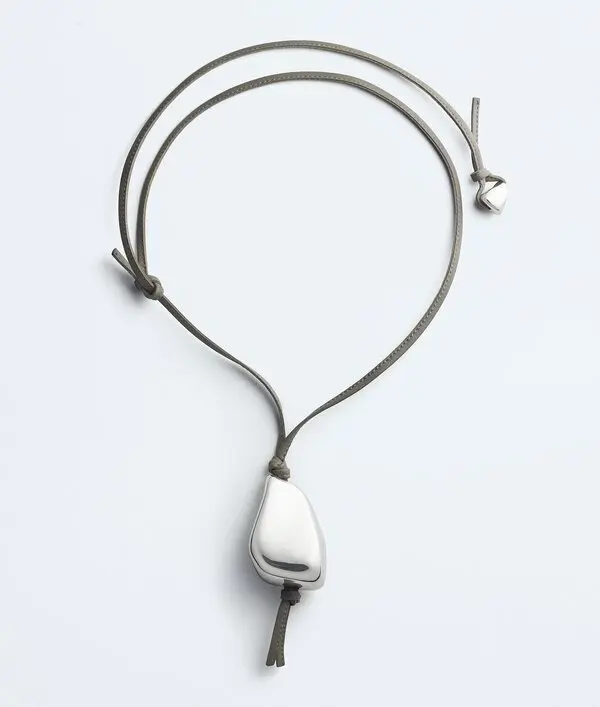 Bottega Veneta Prisma Pendant Necklace - Silver/basalt