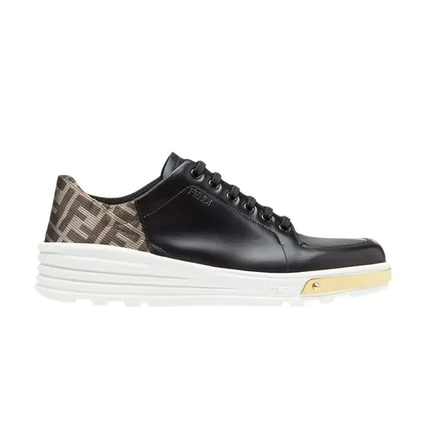 Fendi Ff Detail Low Top Sneakers - Black