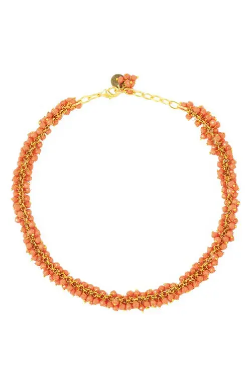 Deepa Gurnani Jemsa Collar Necklace - Coral