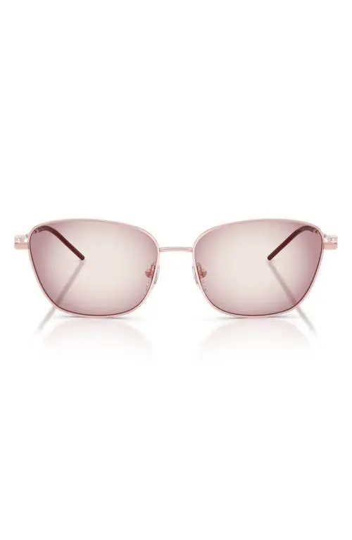 Emporio Armani 57mm Irregular Sunglasses - Shiny Metalized Pink/violet