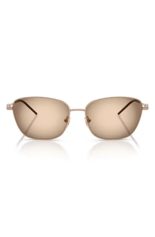 Emporio Armani 57mm Irregular Sunglasses - Shiny Rose Gold/brown Grey