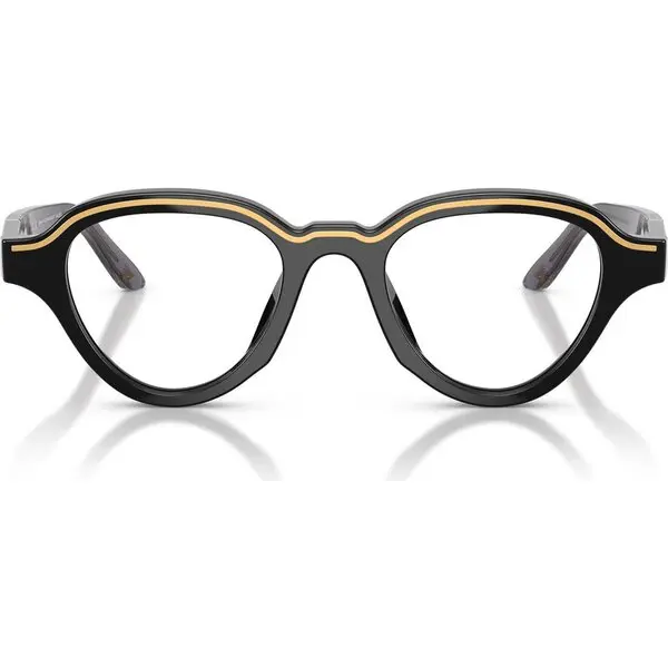 Emporio Armani 47mm Irregular Optical Glasses - Shiny Black/clear
