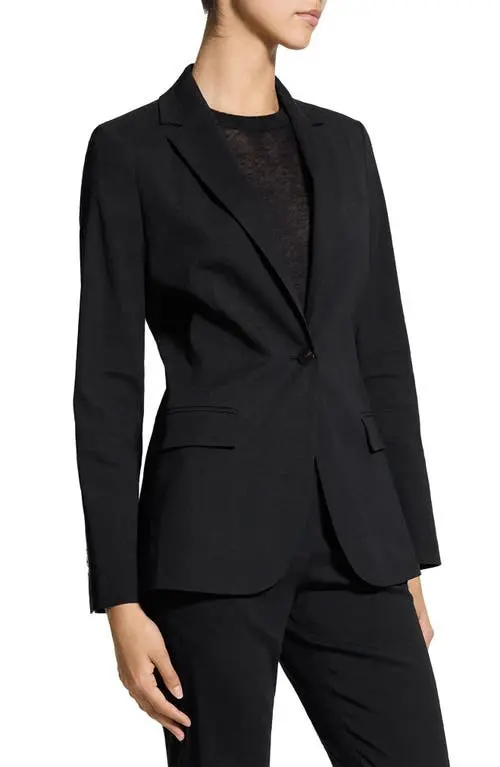 Theory Linen-blend Blazer - Black
