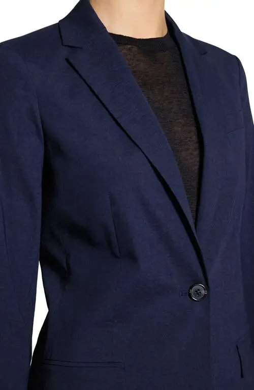 Theory Linen-blend Blazer - Midnight Navy