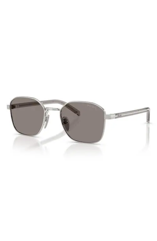 Prada 51mm Square Sunglasses - Silver/dark Grey